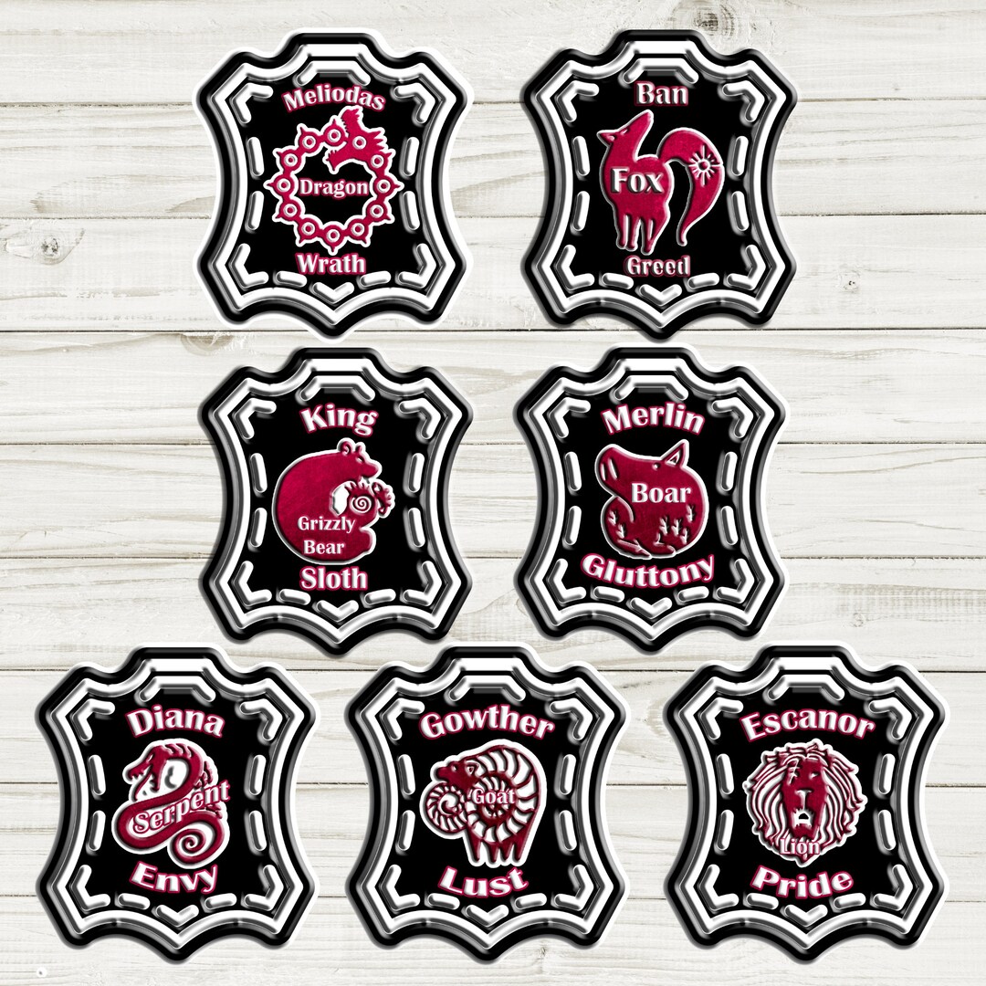 Seven Deadly Sins Symbols Die-cut Sticker - Netflix Anime Art in Black ...