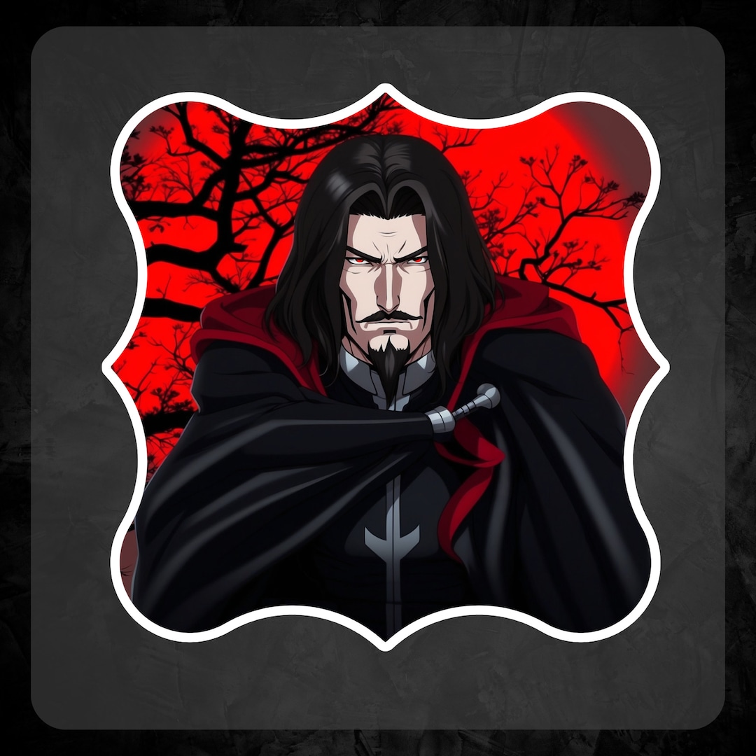 Dracula Vlad Ţepeş- Anime Castlevania Dracula Sticker - Red Moon ...
