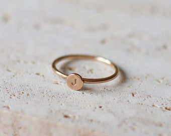 Initial Signet Ring Letter Ring Personalized Initial Ring Gold Filled Signet Ring Simple ...