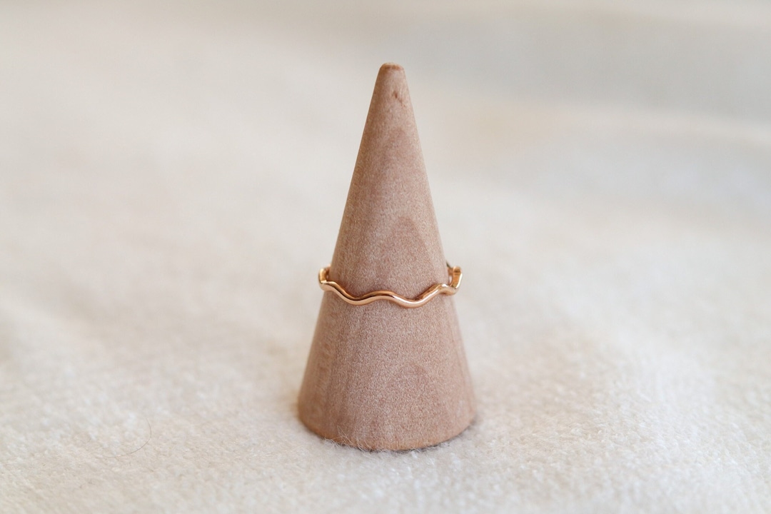 Gold Filled Wavy Ring • Simple Wave Ring • Thin Wiggle Ring • Ripple Ring • Simple Stacking Ring ...