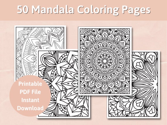 50 Mandala Coloring Pages Download Printable PDF | Etsy