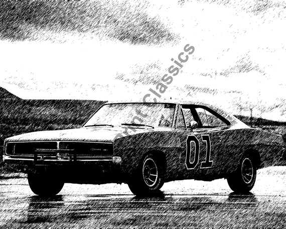 1969 DODGE CHARGER General Lee Version Wall Art Printable | Etsy Australia