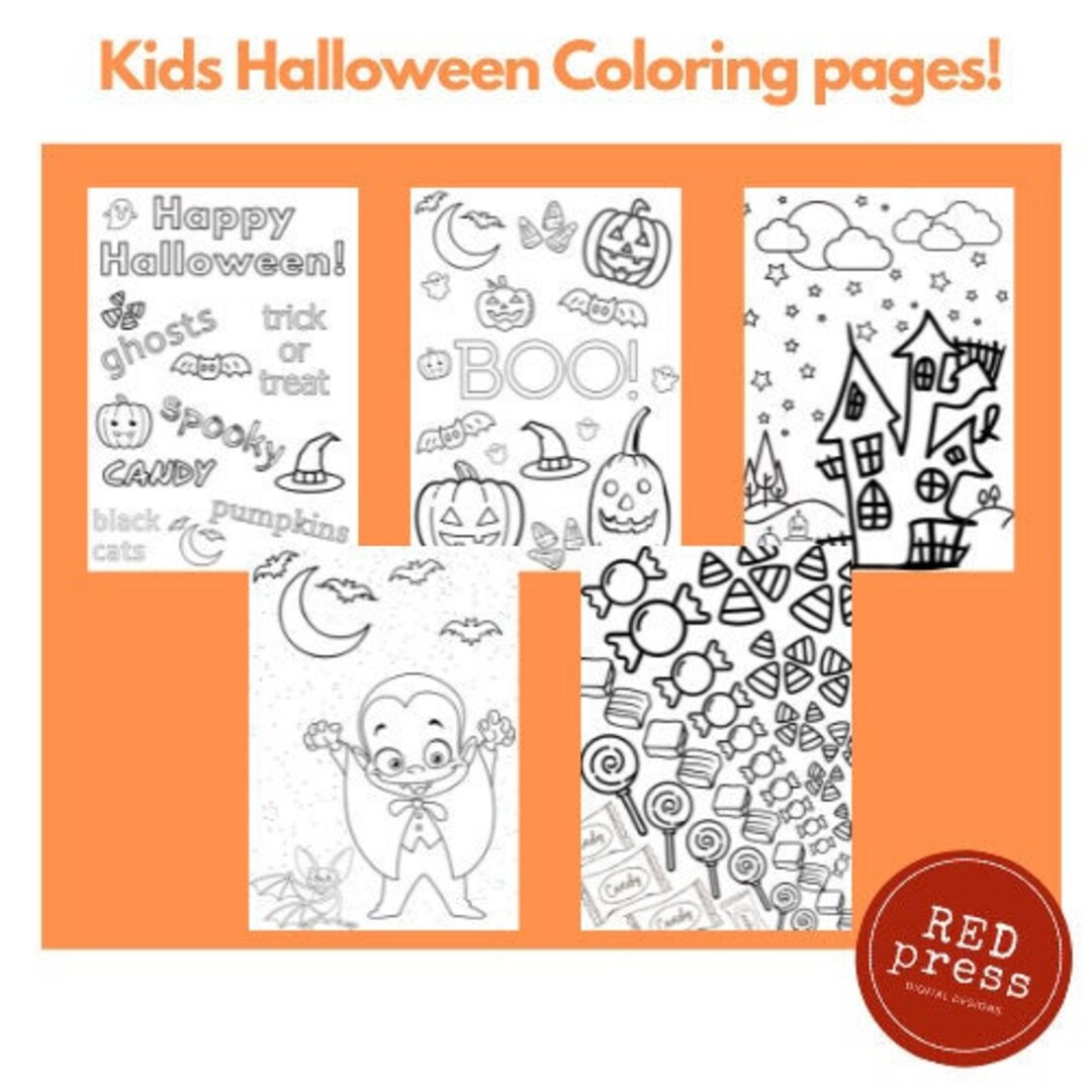 Kids Halloween Printable Coloring Pages, Non Scary Halloween, Coloring ...