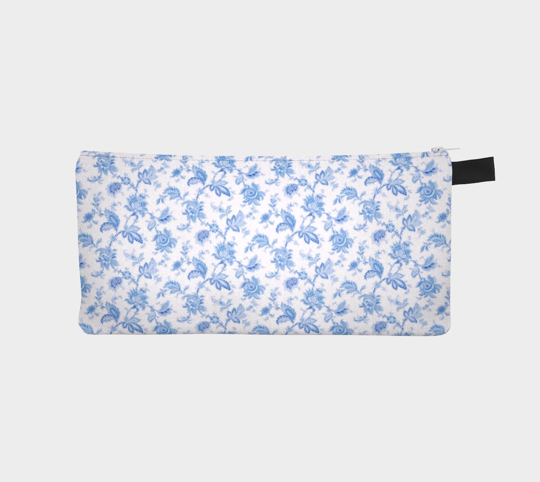 Blue Floral Pencil Case - Etsy