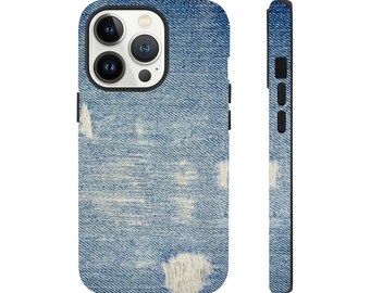 IPhone Tough Case, Denim Look iPhone Case - Etsy