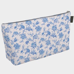 Blue Floral Makeup Bag - Etsy