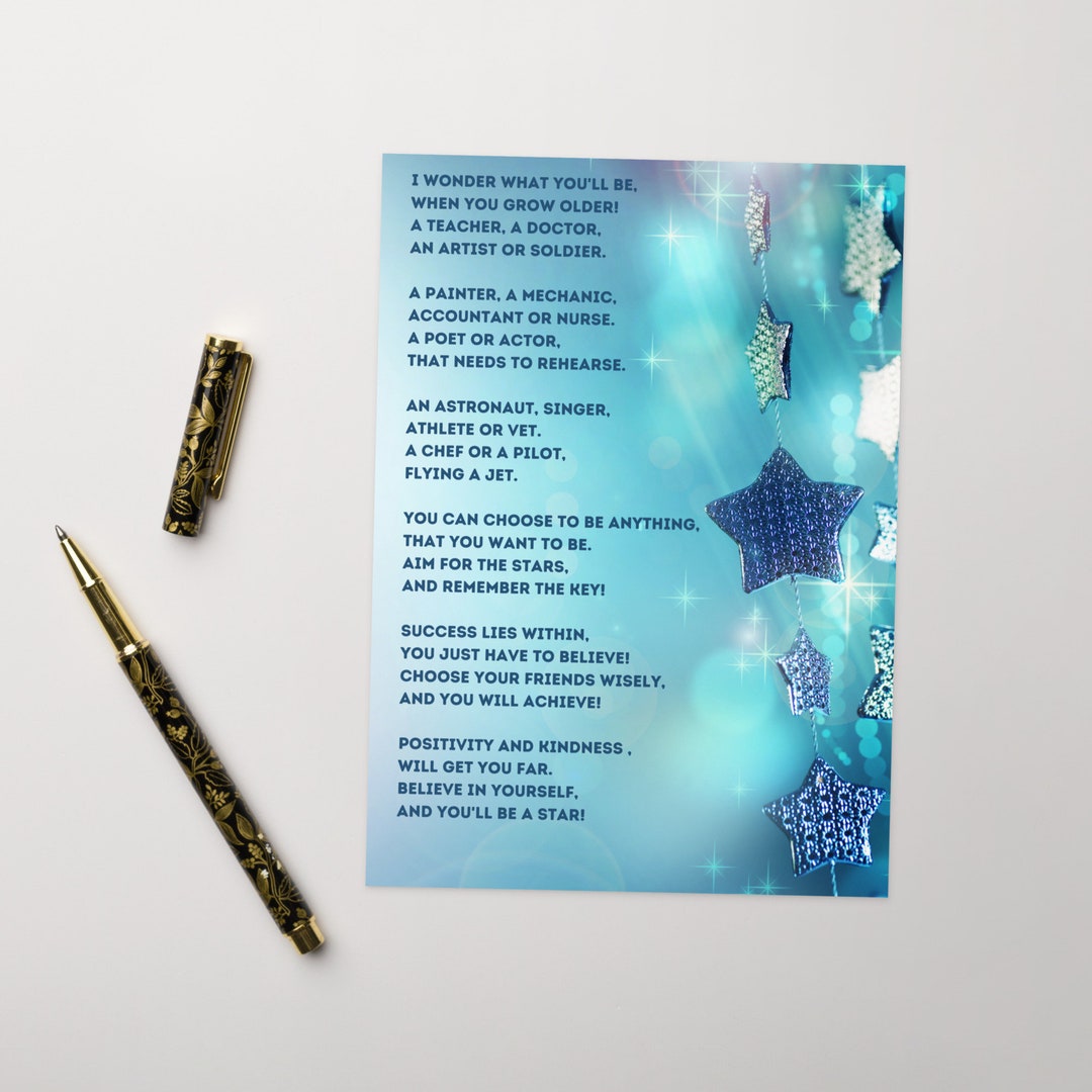 Graduation Poem Greeting Card - Etsy