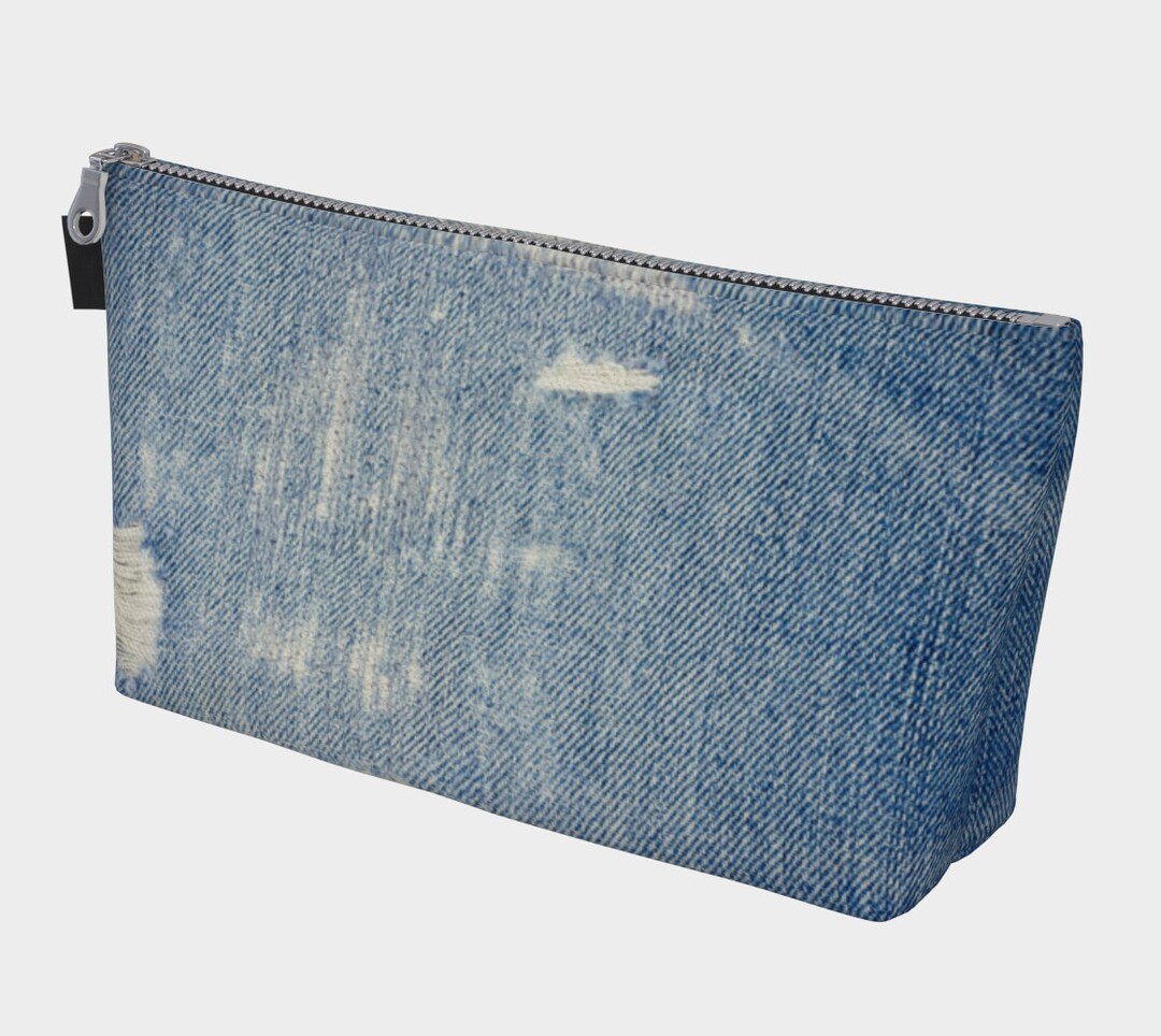 Worn Denim Look Makeup Bag - Etsy