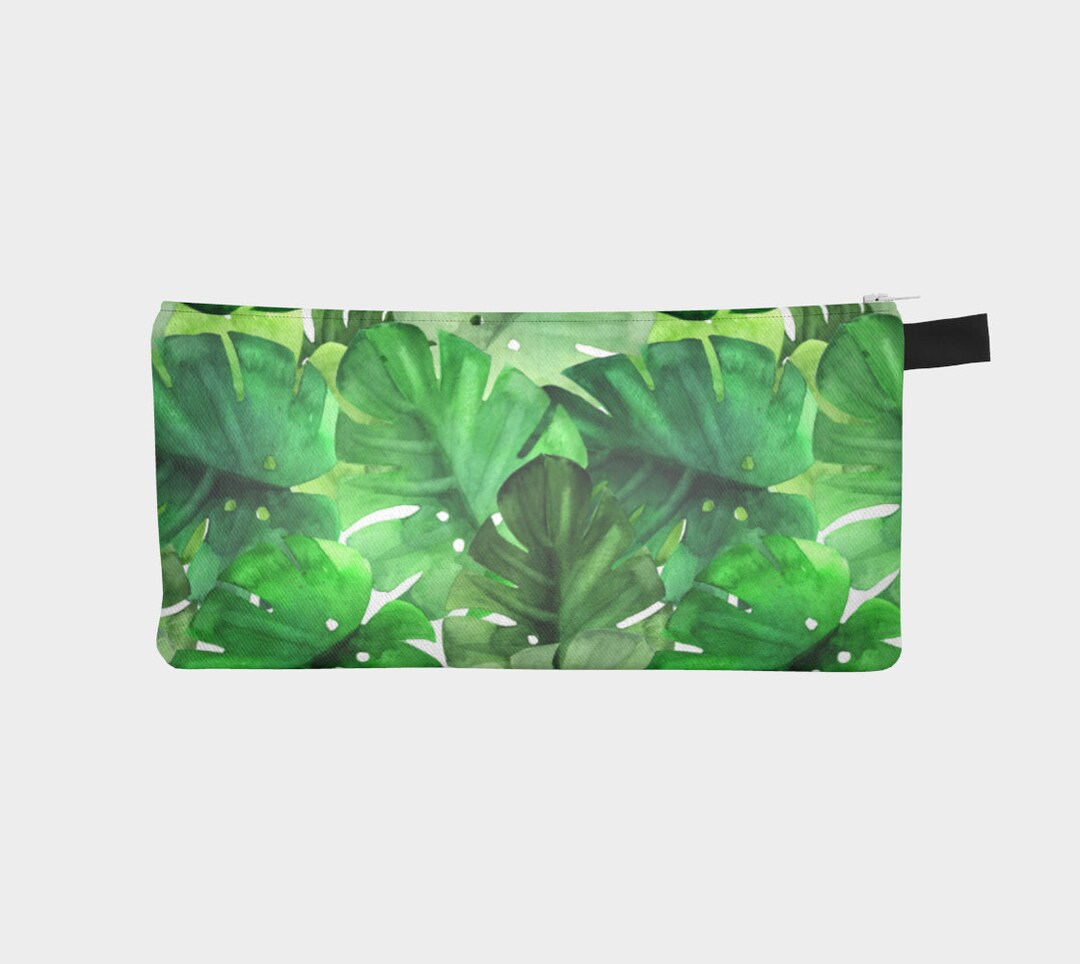 Tropical Green Leaves Pencil Case - Etsy