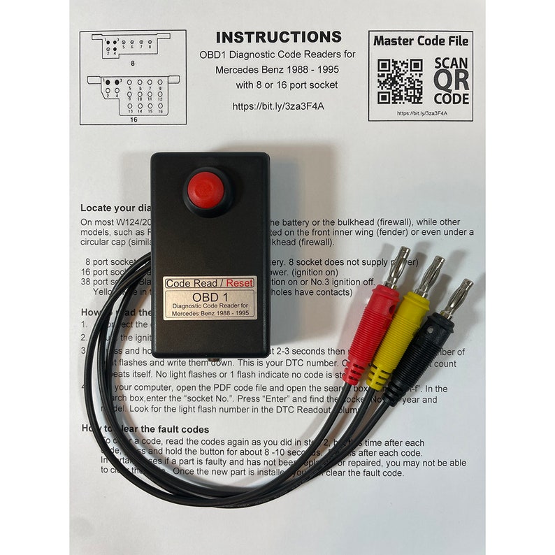 OBD1 Diagnostic Code Reader for Mercedes Cars With the 8 or 16 Port - Etsy