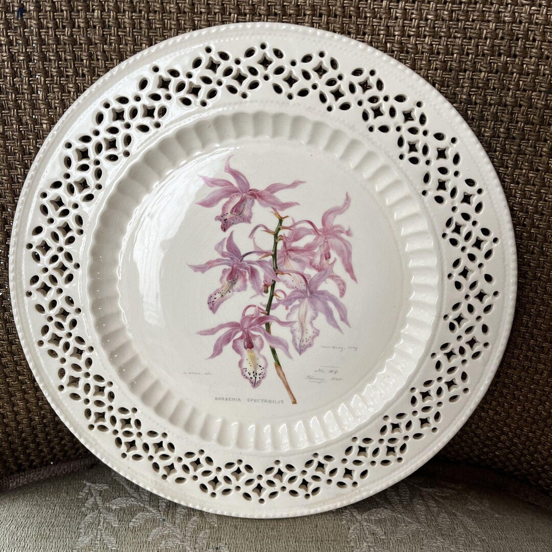 Leedsware Classical Creamware V&a Orchids Edition Pierced Decorative 9 ...