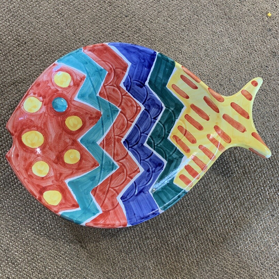 Bellini Piu Fish Dish Bowl Platter Hand Painted Made in Italy Hand - Etsy