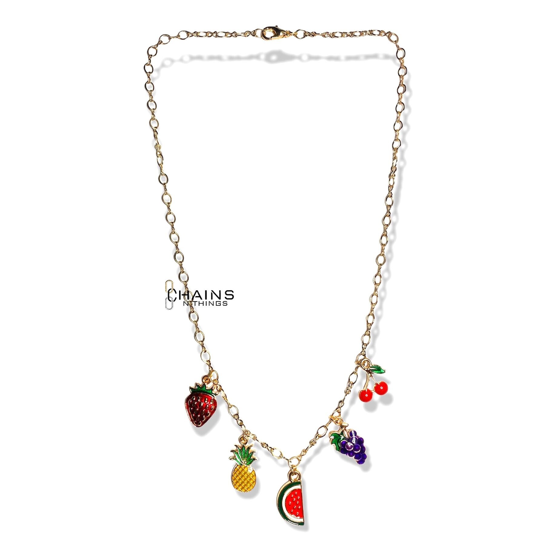 Fruit Necklace Colorful Charms, 16 Inch 14k Gold Plated No Fade ...
