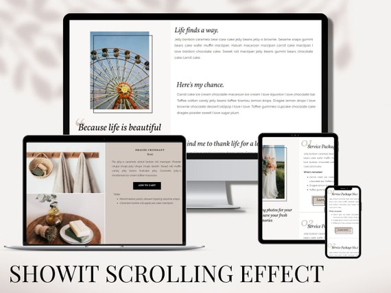Showit Scrolling Effect Showit Canvas Template With the - Etsy