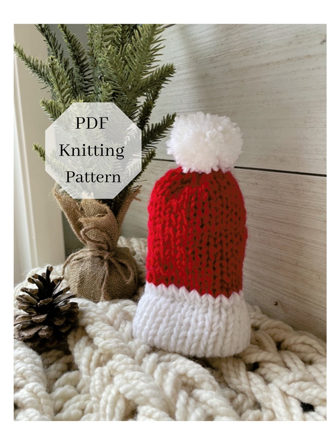 Knitting Pattern // Santa Baby Hat // Beginner Pattern // by Purl ...
