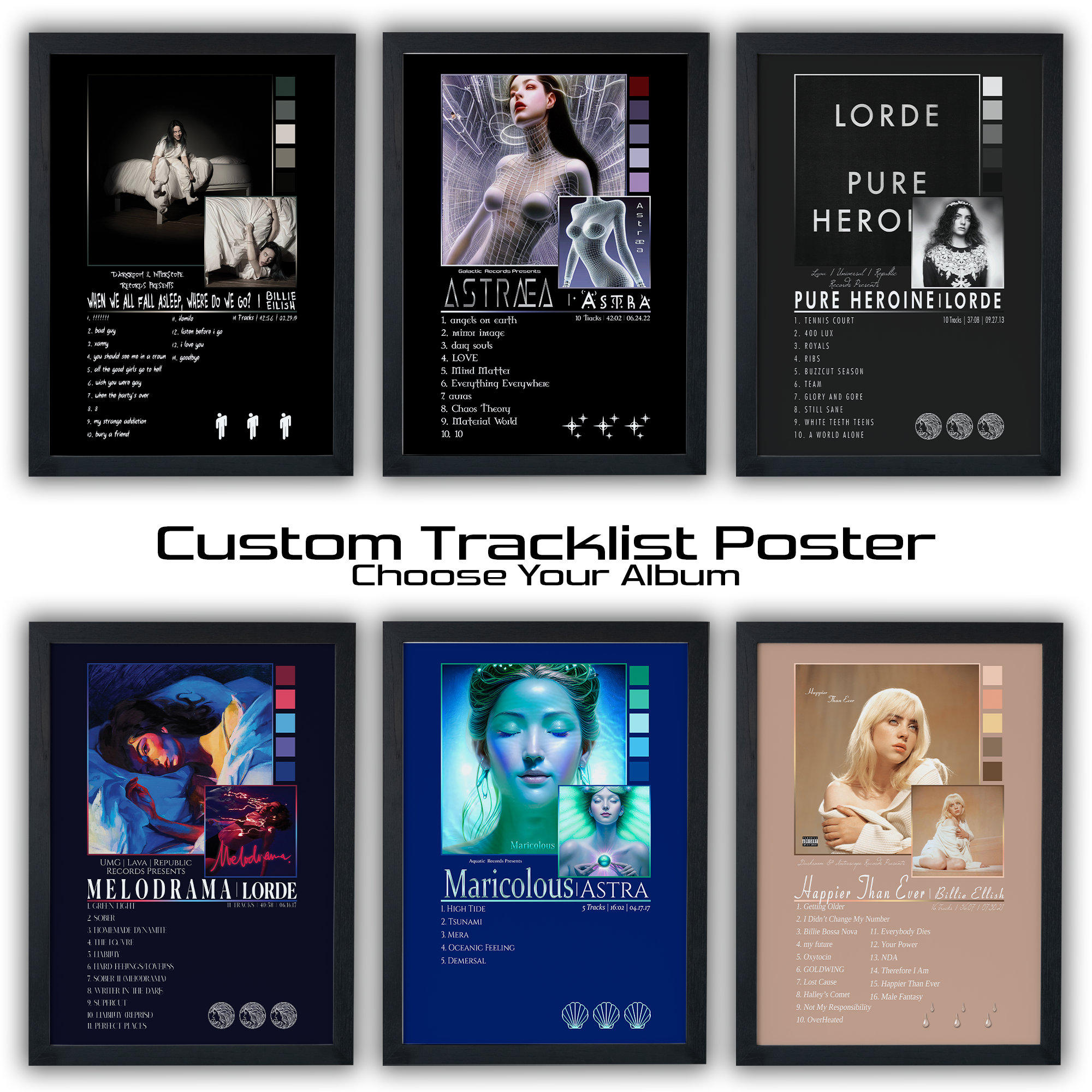 Custom Aesthetic Album Tracklist Poster - Choose Your Album - DIGITAL ...