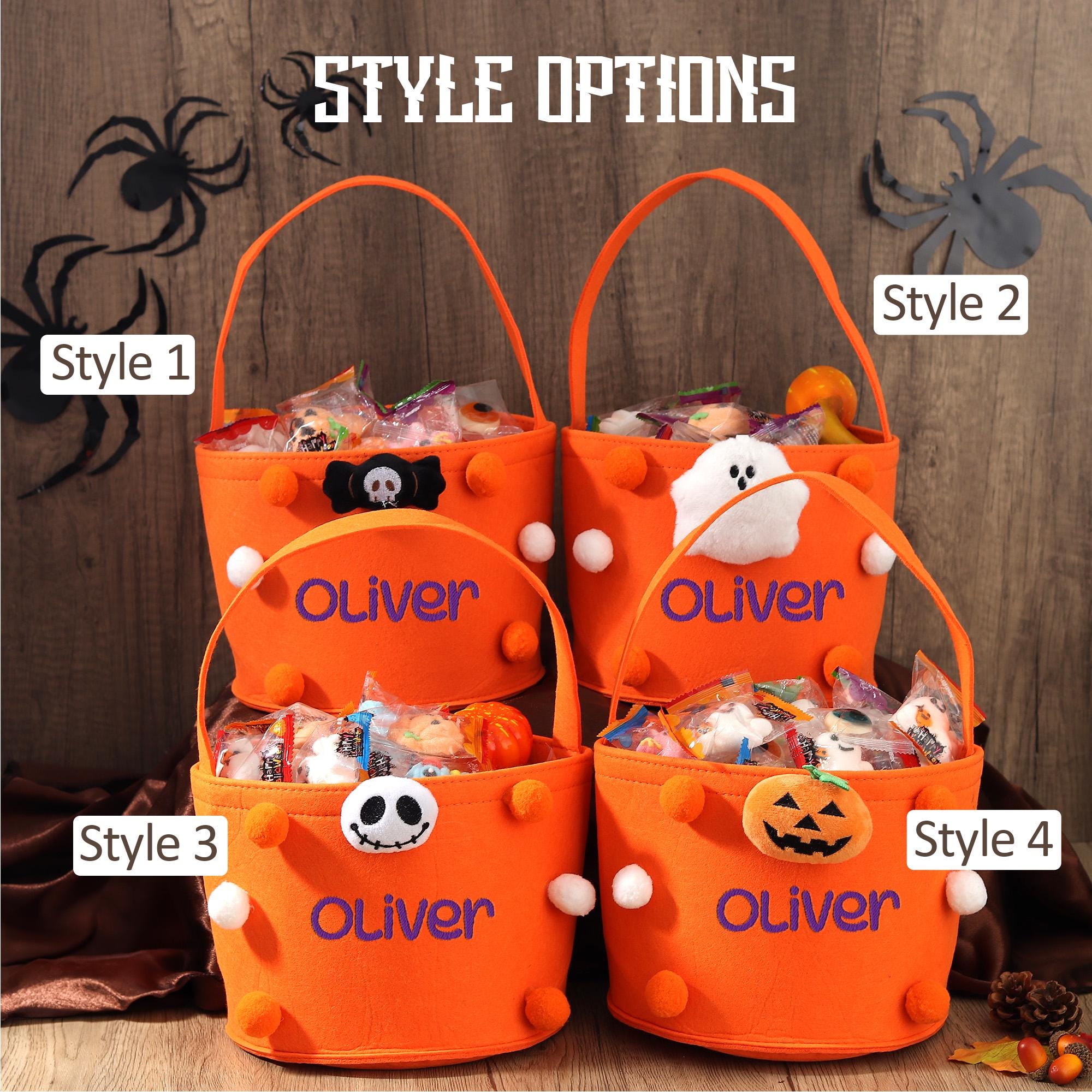 Custom Halloween Basket - Personalized Halloween Bucket With Name ...