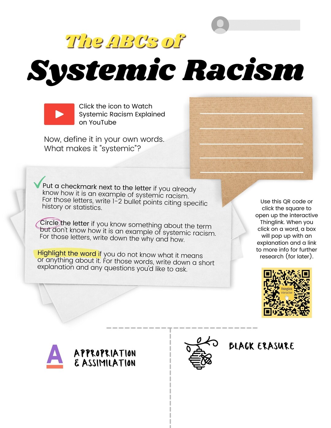 Black History Systemic Racism Activity Printable | Black History Month ...