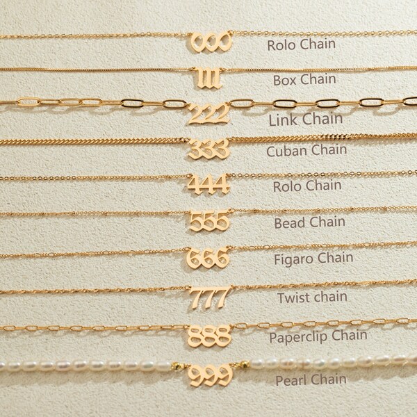 Number Necklace - Etsy