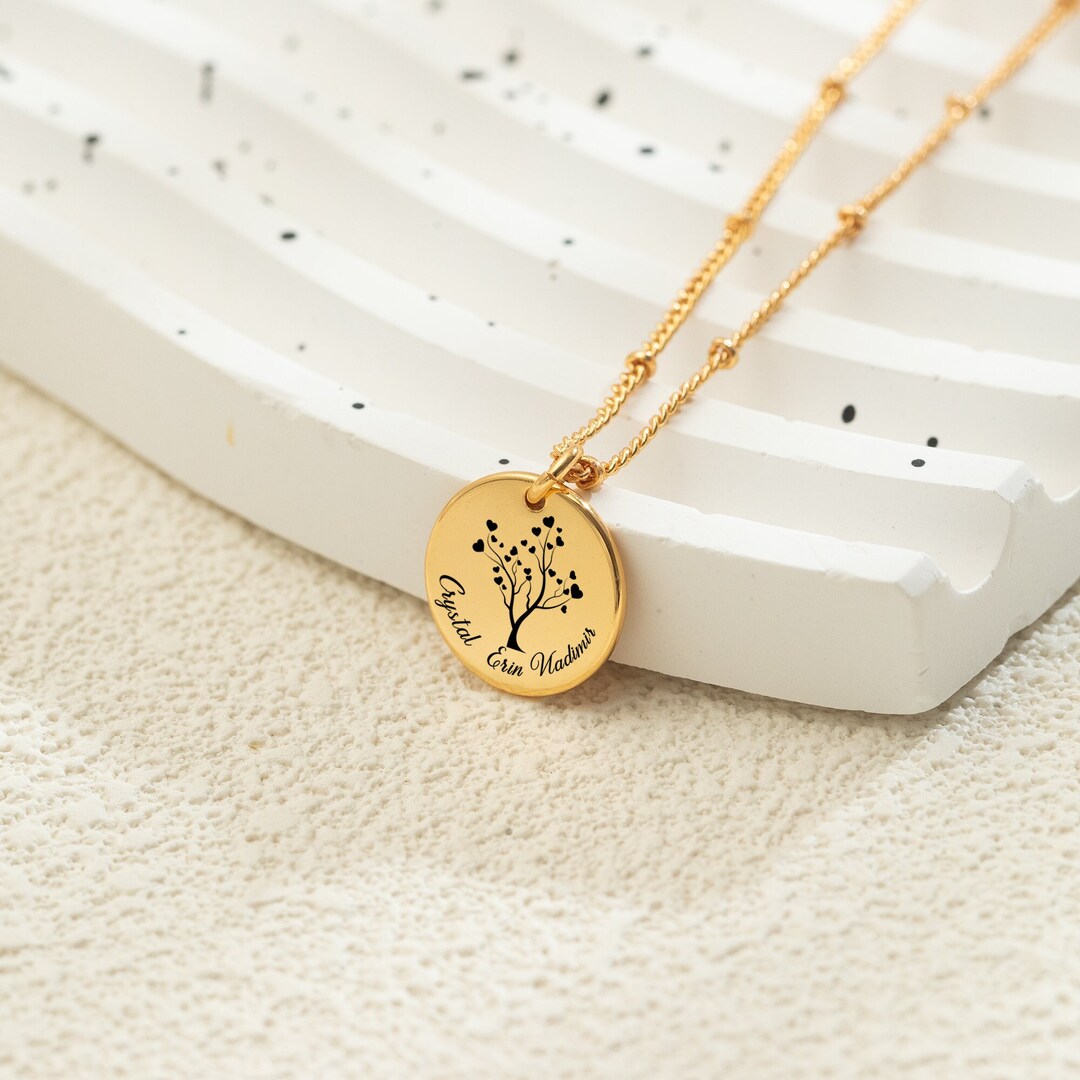 Personalized Family Tree Pendant Necklace Custom Multiple - Etsy