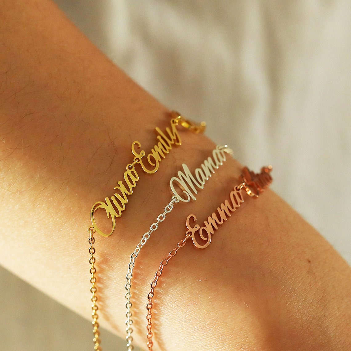 Personalized Name Bracelet Custom Multiple Name Bracelet - Etsy