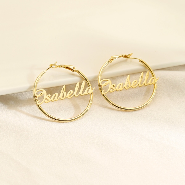 Personalized Hoop Name Earrings - Etsy