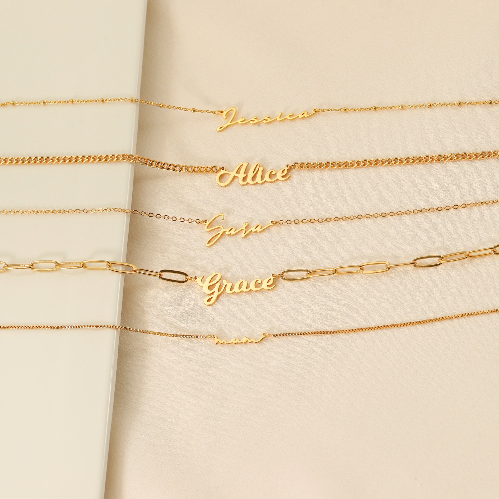 Personalized Gold Necklacecustom Script Name Necklaces With - Etsy UK