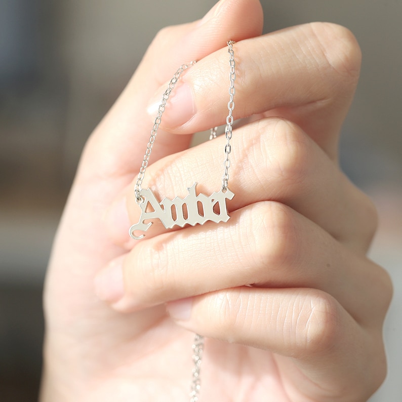 Personalized Silver Name Necklace Custom 18K Gold Plated Name - Etsy UK