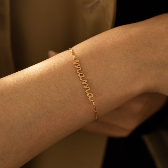 Gold Mama Bracelet Custom Silver Name Bracelet Personalized Gold Bracelet for Mother New Mom Gift Personalized Christmas Gift for Her Mum Etsy