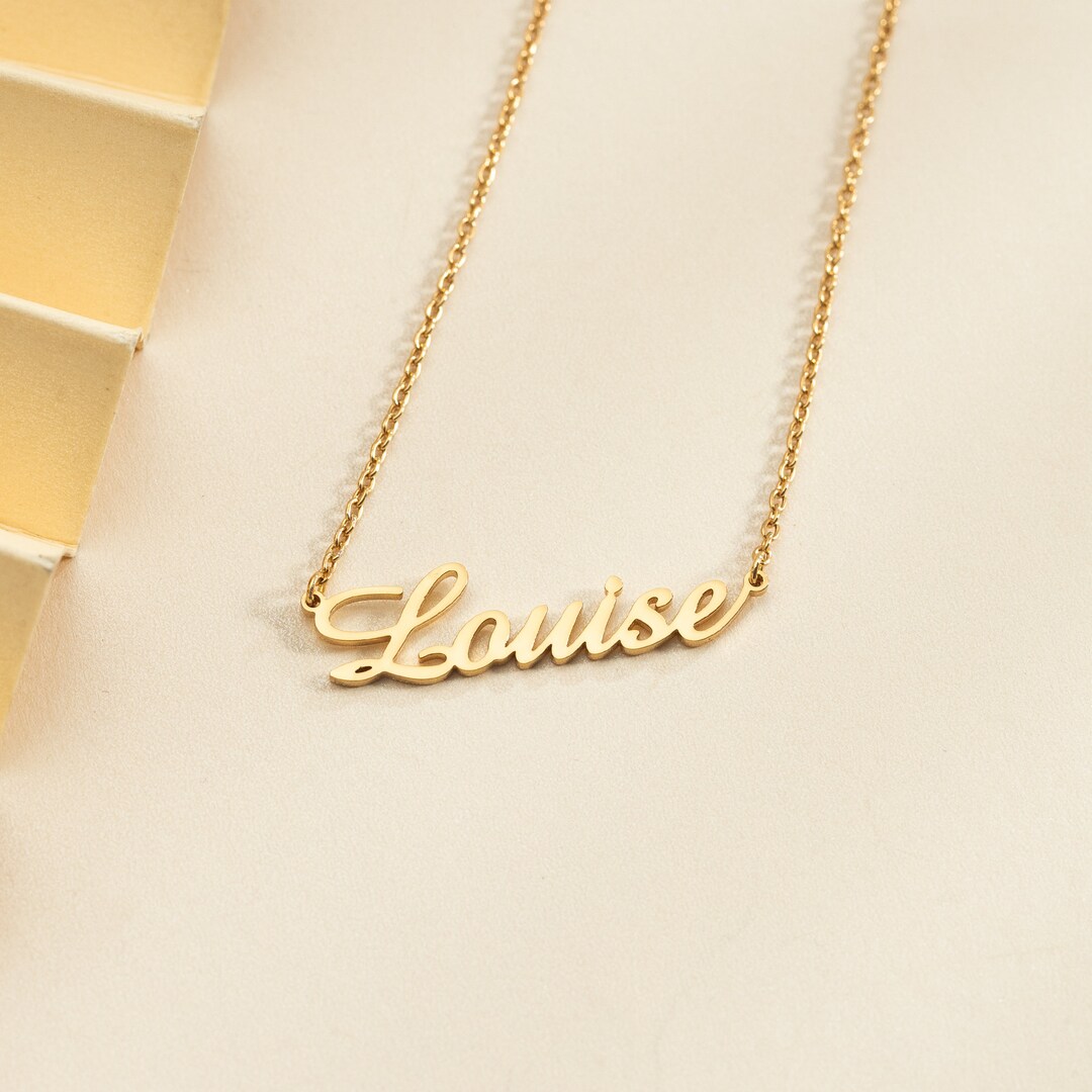 Personalized Gold Name Necklace, Custom Name Necklace for Children, 18K ...
