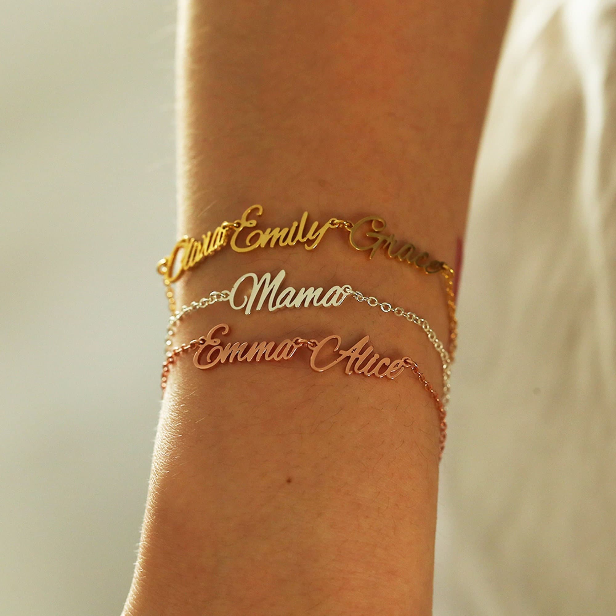 Personalized Name Bracelet Custom Multiple Name Bracelet - Etsy