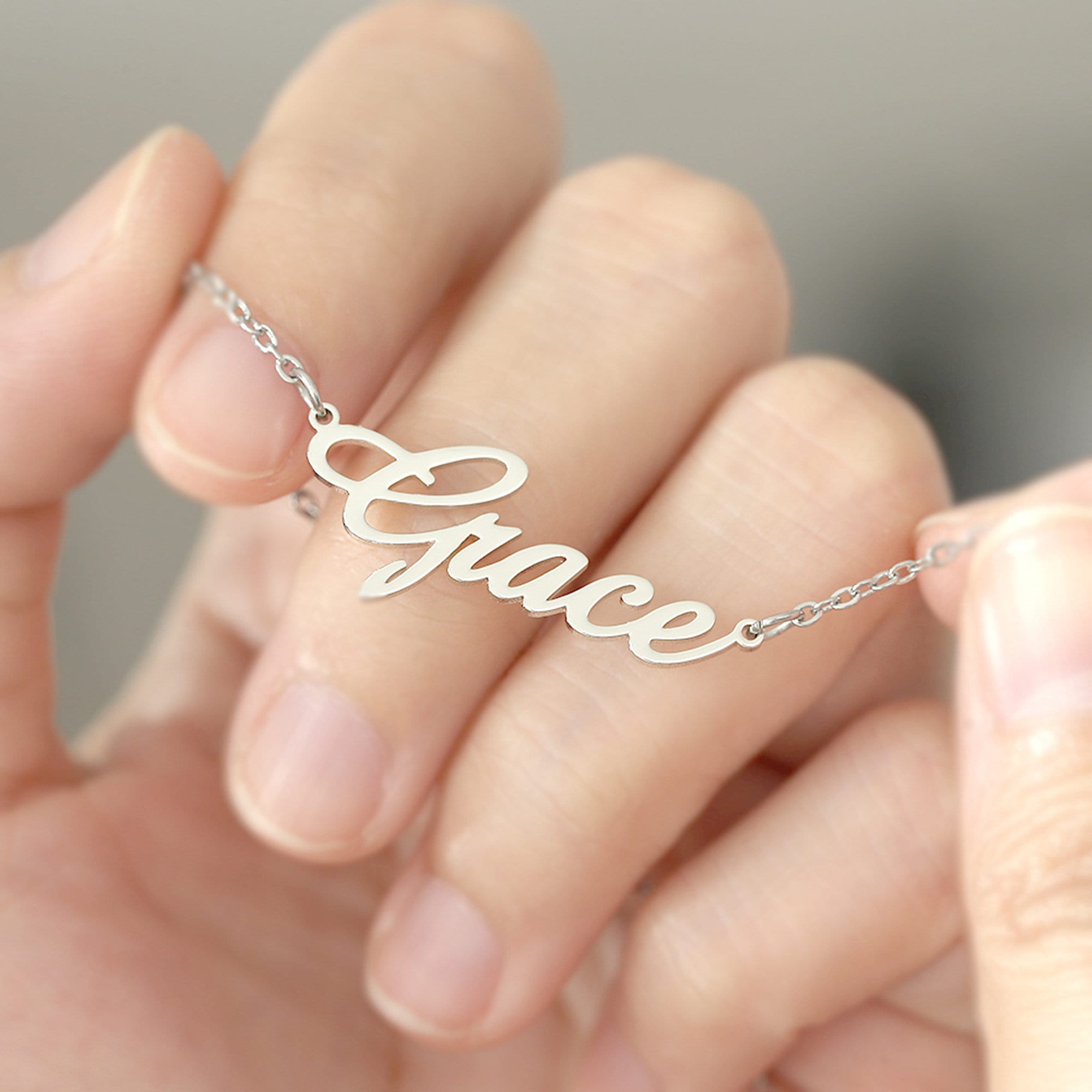 Personalized Silver Name Necklace Custom 18K Gold Plated Name - Etsy UK