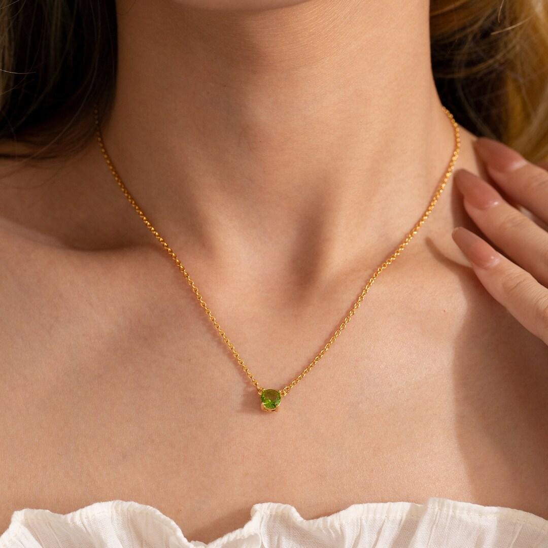 Rose gold birthstone necklace for mom store