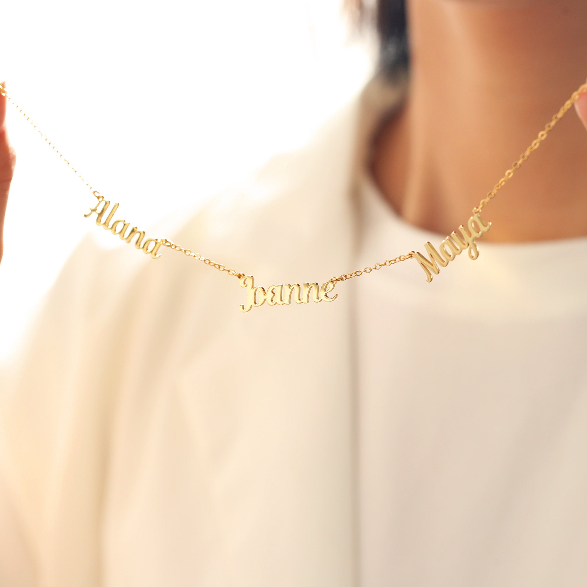 Multi Name Necklacepersonalized Family Necklace With Kids - Etsy UK