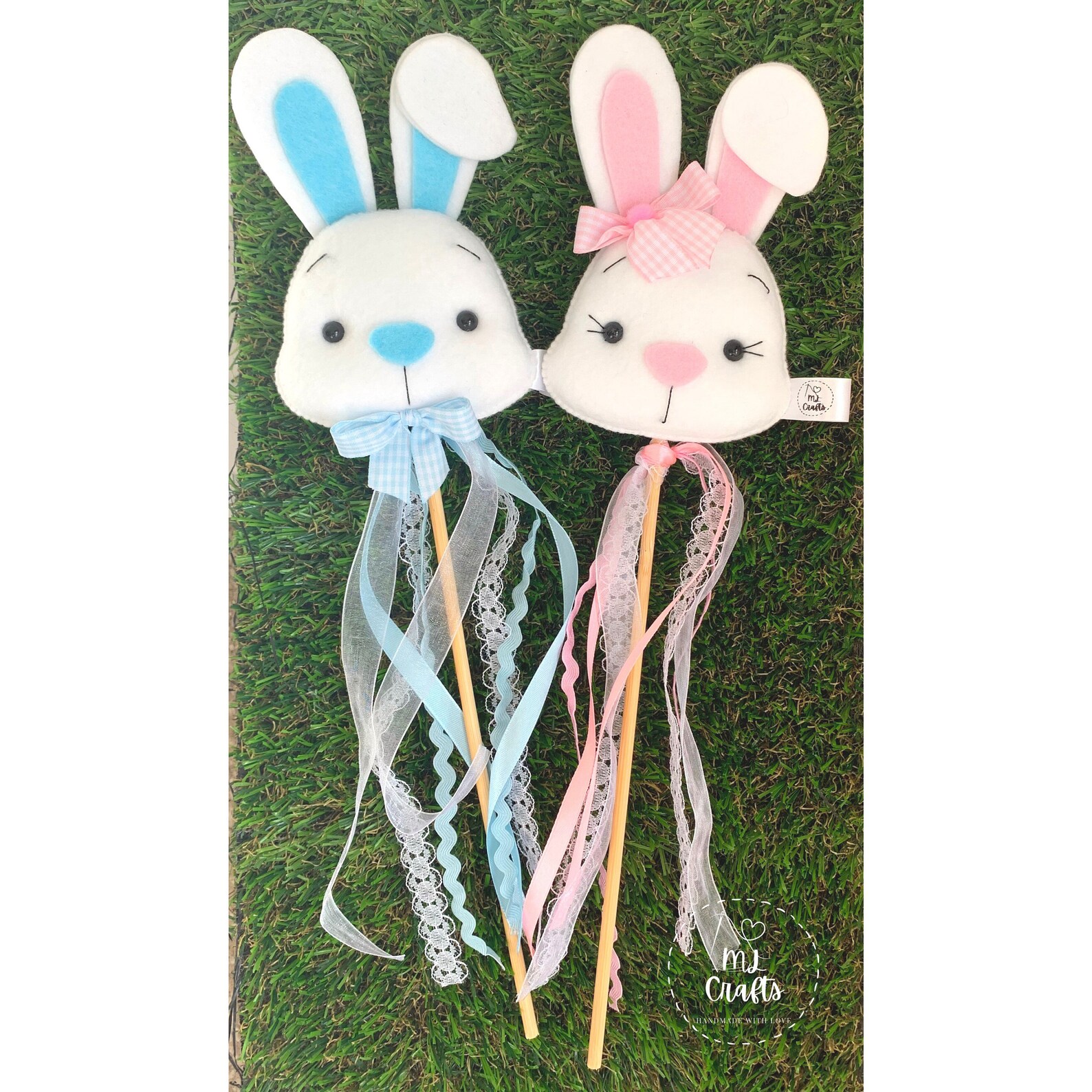 Easter Bunny Wands Ribbon Bunny Wands Celebration Wands - Etsy