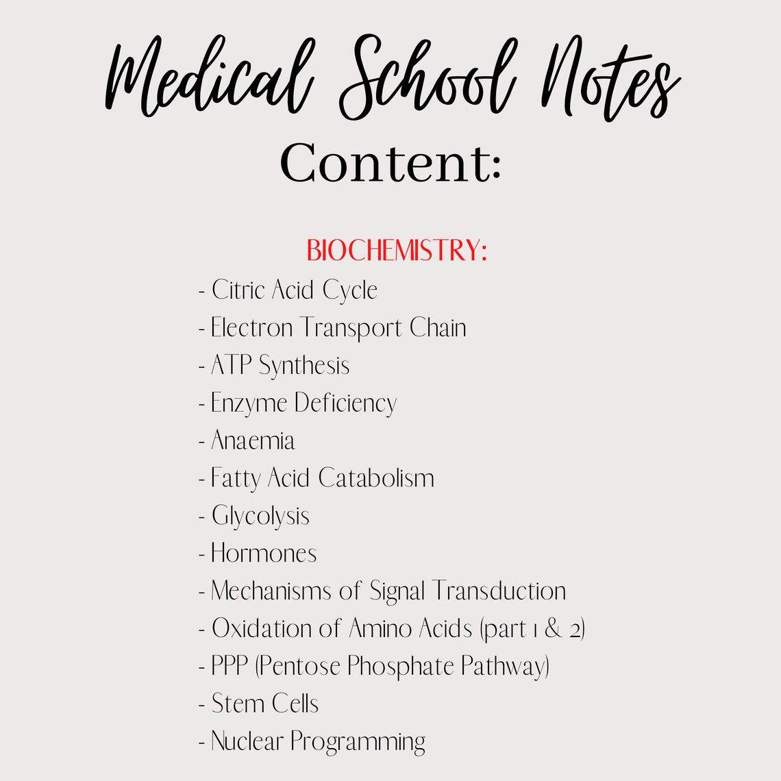 Medical School Notes Years 1&2 - Etsy