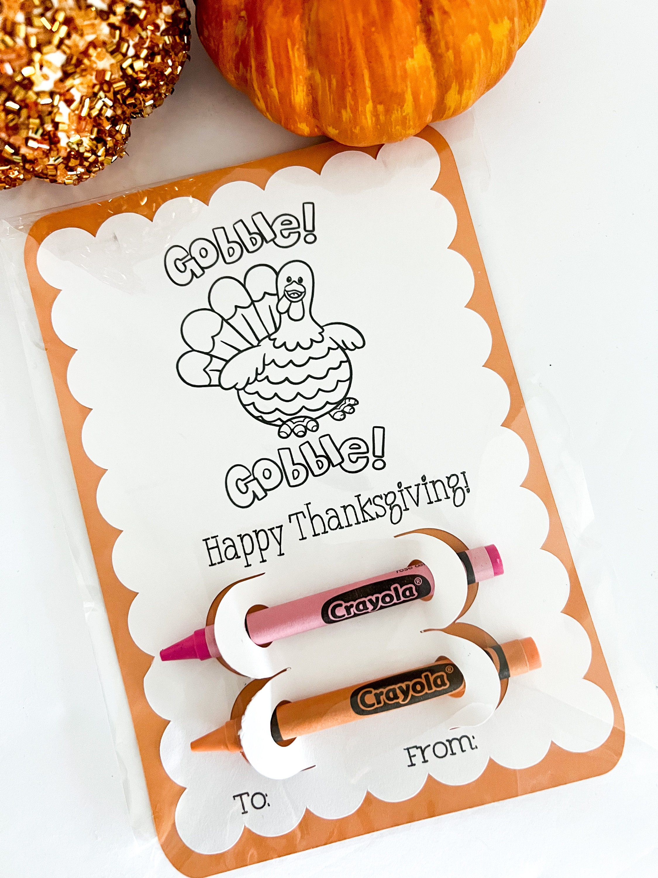 PERSONALIZED Set of 6 THANKSGIVING COLORING Cards With Crayons, Fall ...