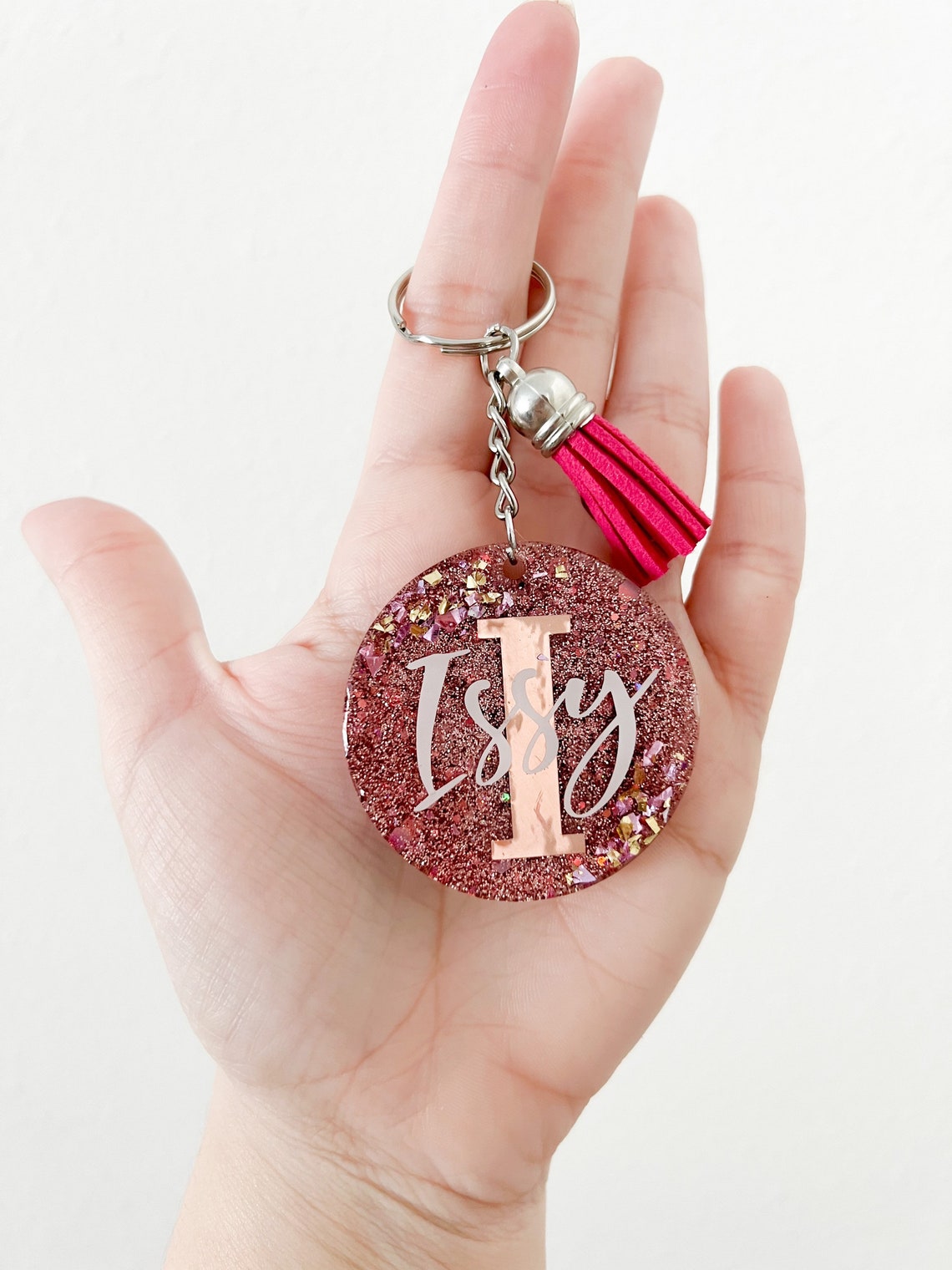 PERSONALIZED ACRYLIC KEYCHAINS Glitter Gifts for Her | Etsy