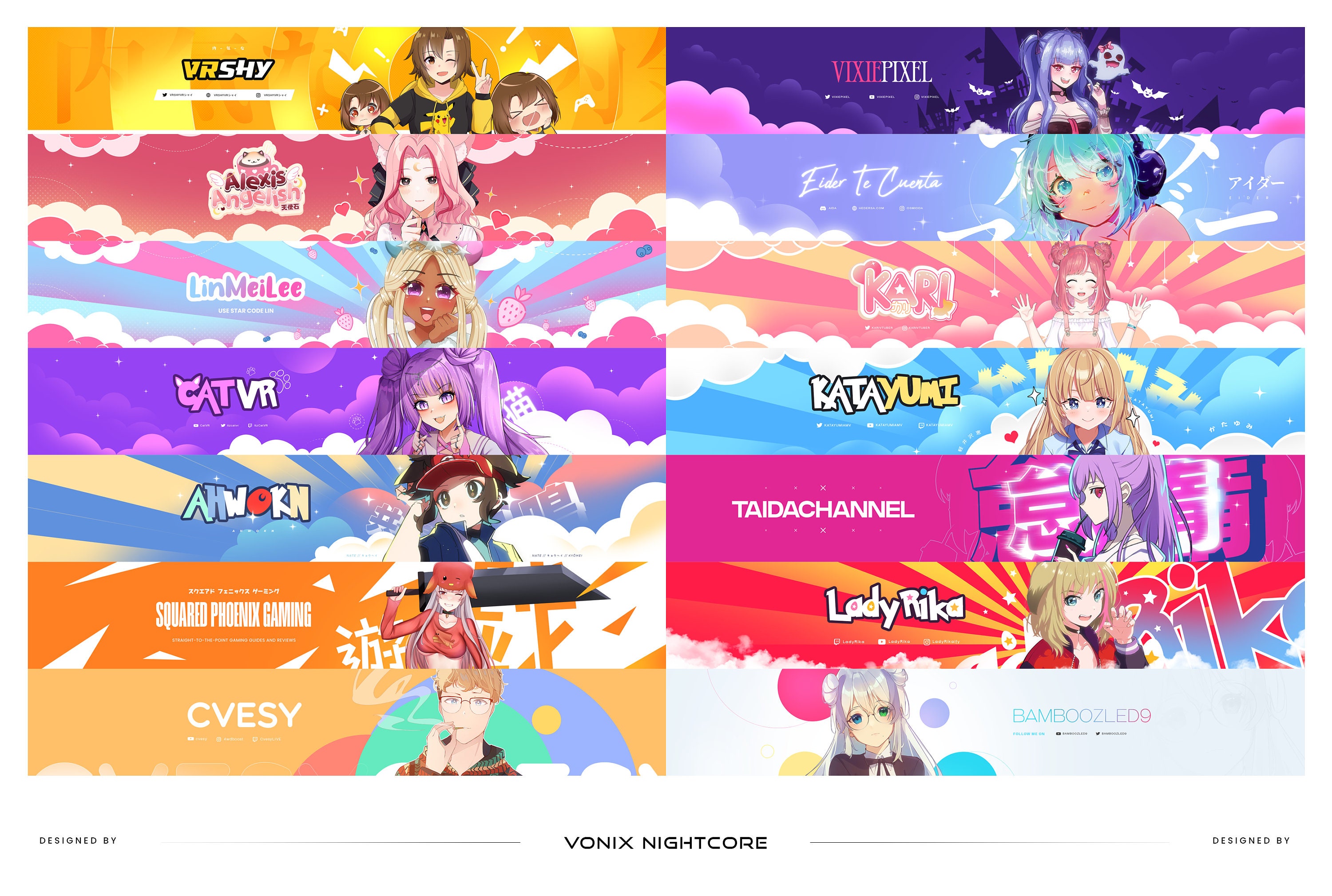 I'll Design Anime or Vtuber Banner for You - Etsy