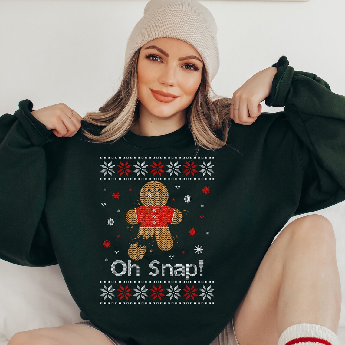 Ugly Christmas Sweater Women Funny, Oh Snap Shirt, Matching Family ...