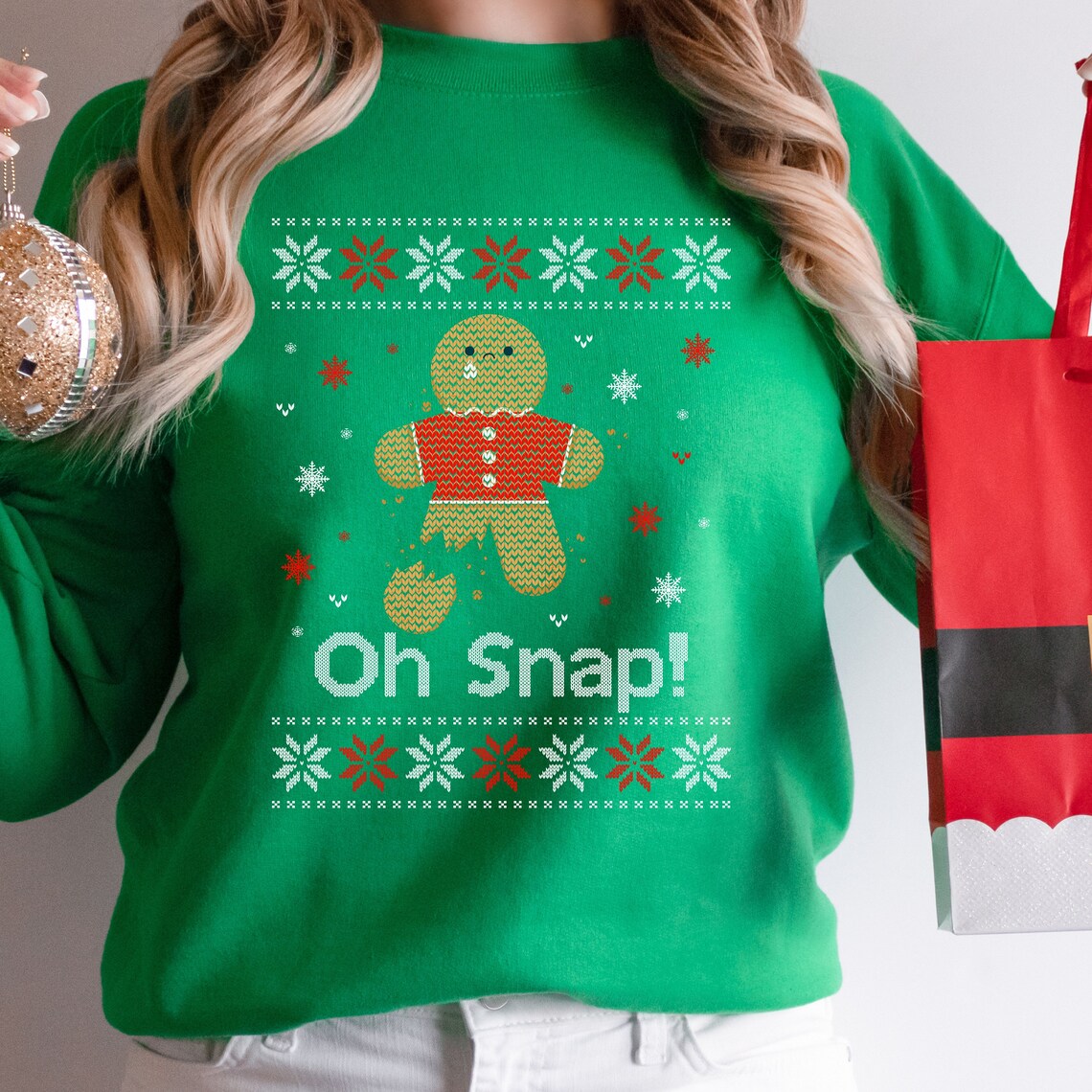 Ugly Christmas Sweater Women Funny, Oh Snap Shirt, Matching Family ...