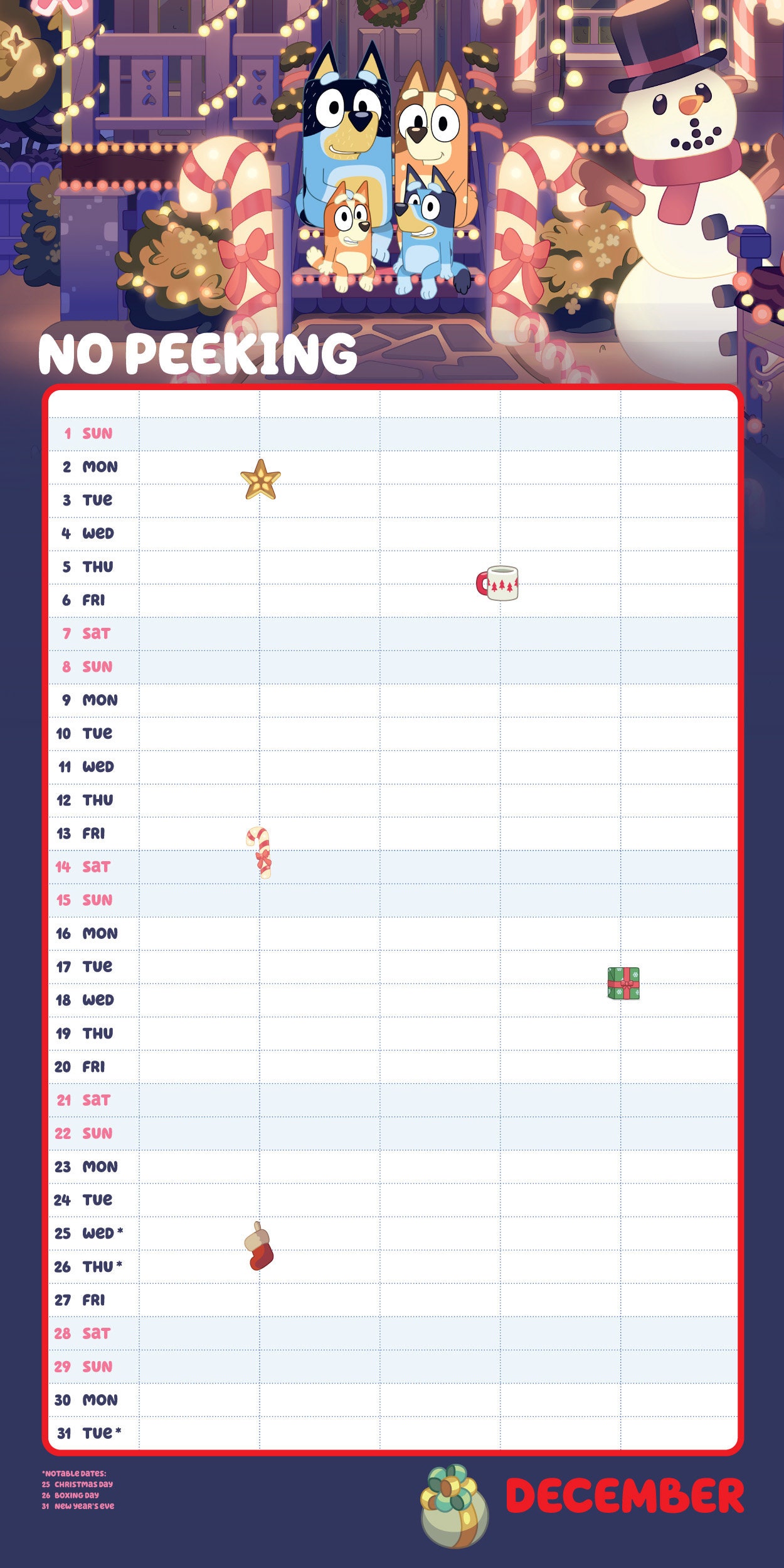 Bluey 2024 Organiser Calendar Family Planner Month to View - Etsy