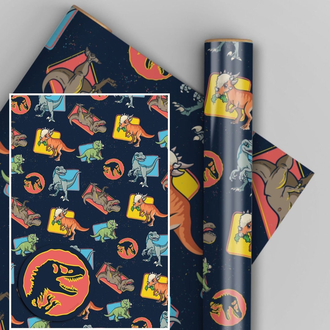 Jurassic World Birthday Wrapping Paper Sheet and Tag Gift Wrap ...