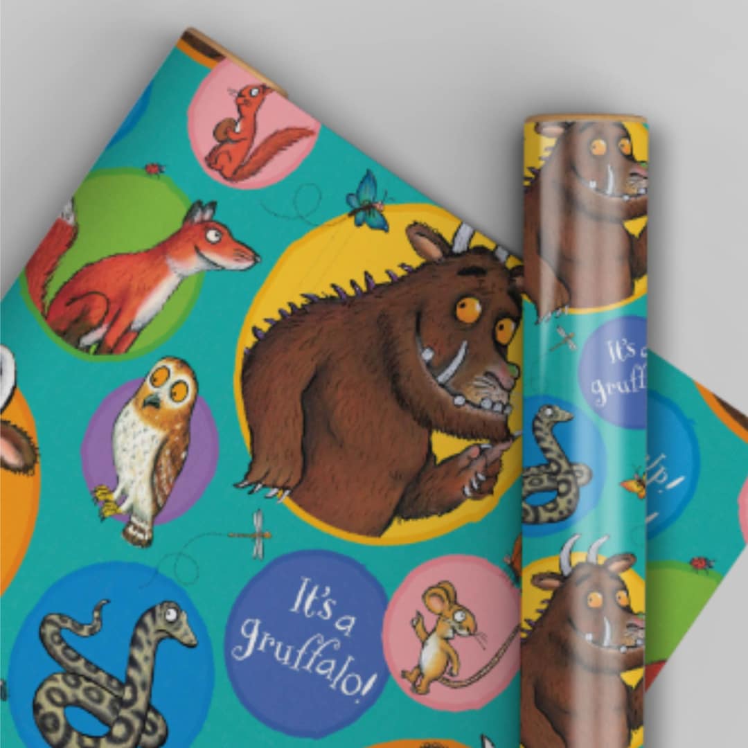 The Gruffalo Birthday Wrapping Paper 2 Sheets and 2 Tags Gift Wrap ...