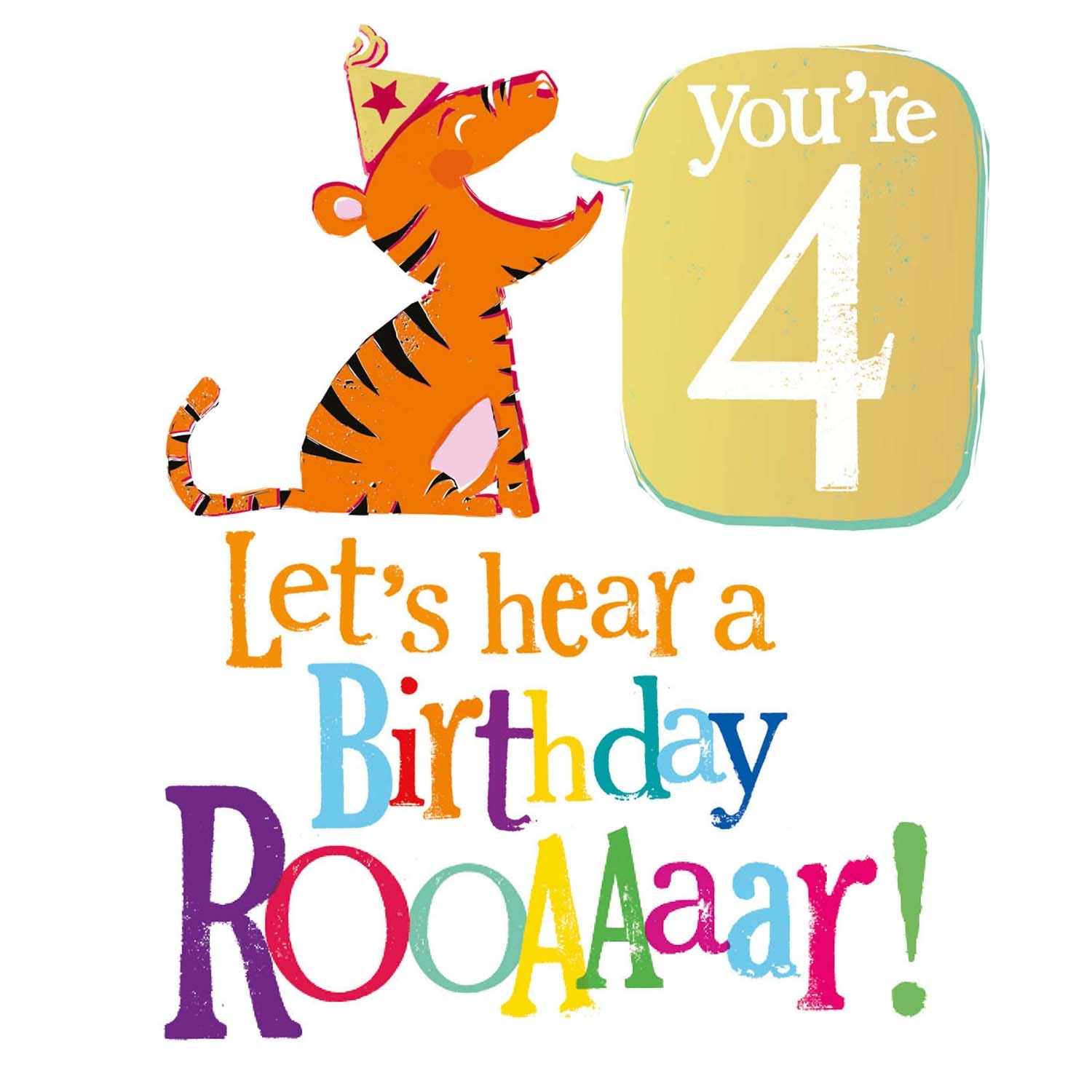 Brightside Age 4 4th Birthday Card lets Hear a Birthday - Etsy