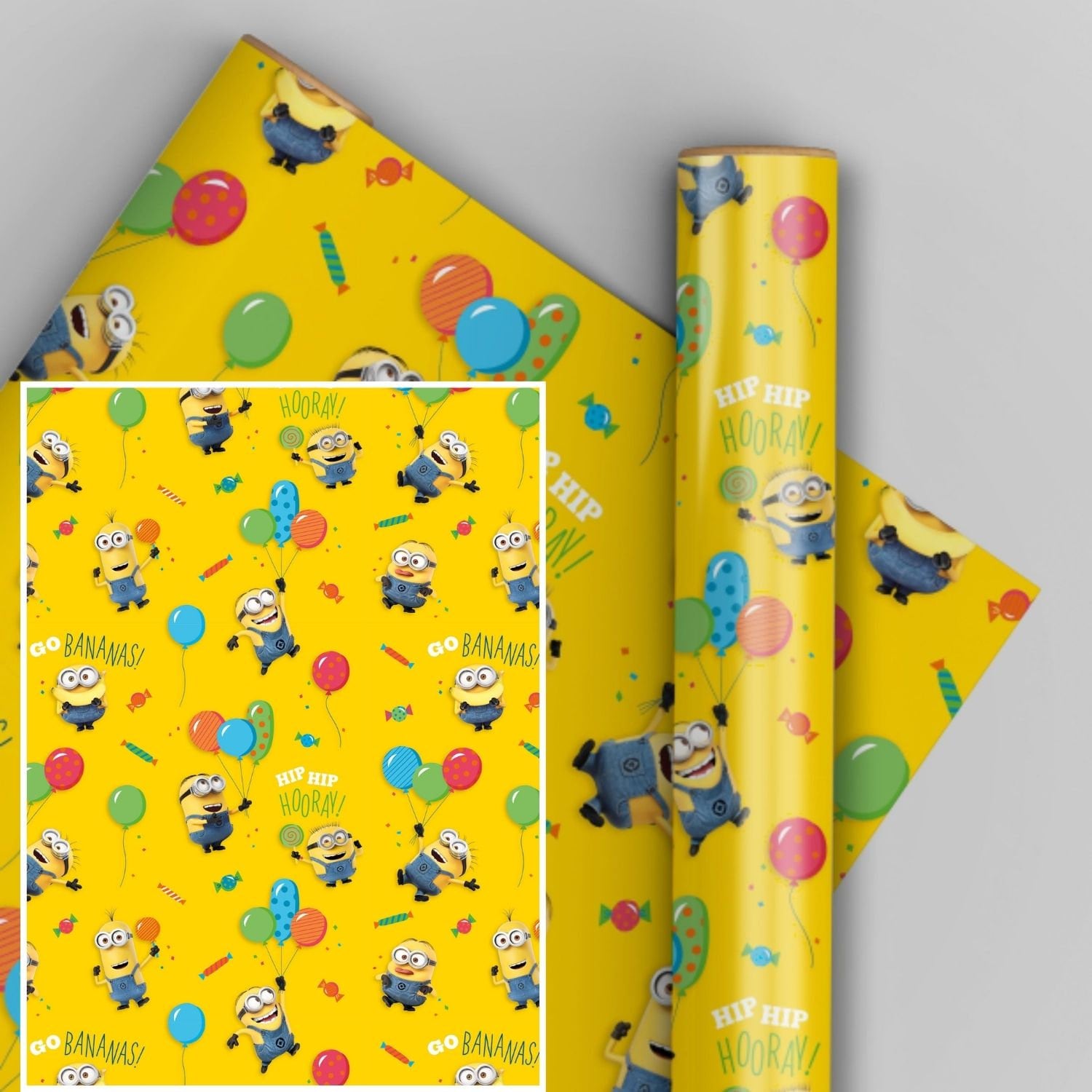 Despicable Me Minions Birthday Wrapping Paper 2m Roll Gift Wrap ...