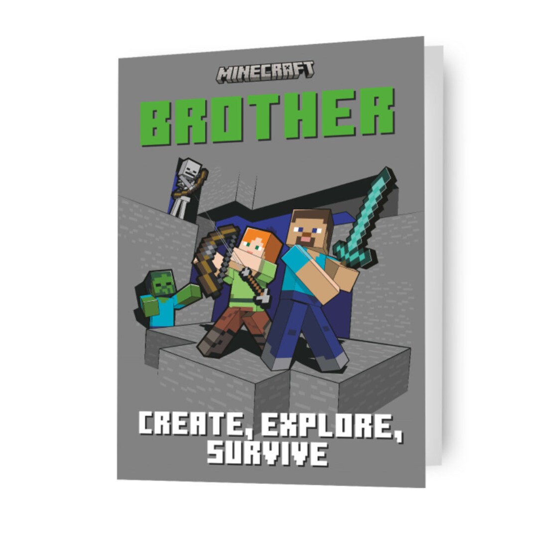 Minecraft brother Birthday Card Sustainably Resourced and FSC ...