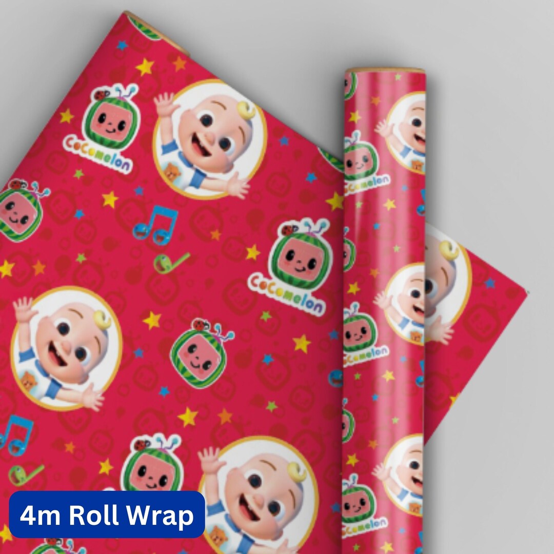 Cocomelon Red Birthday Wrapping Paper 4m Roll Gift Wrap Sustainably ...