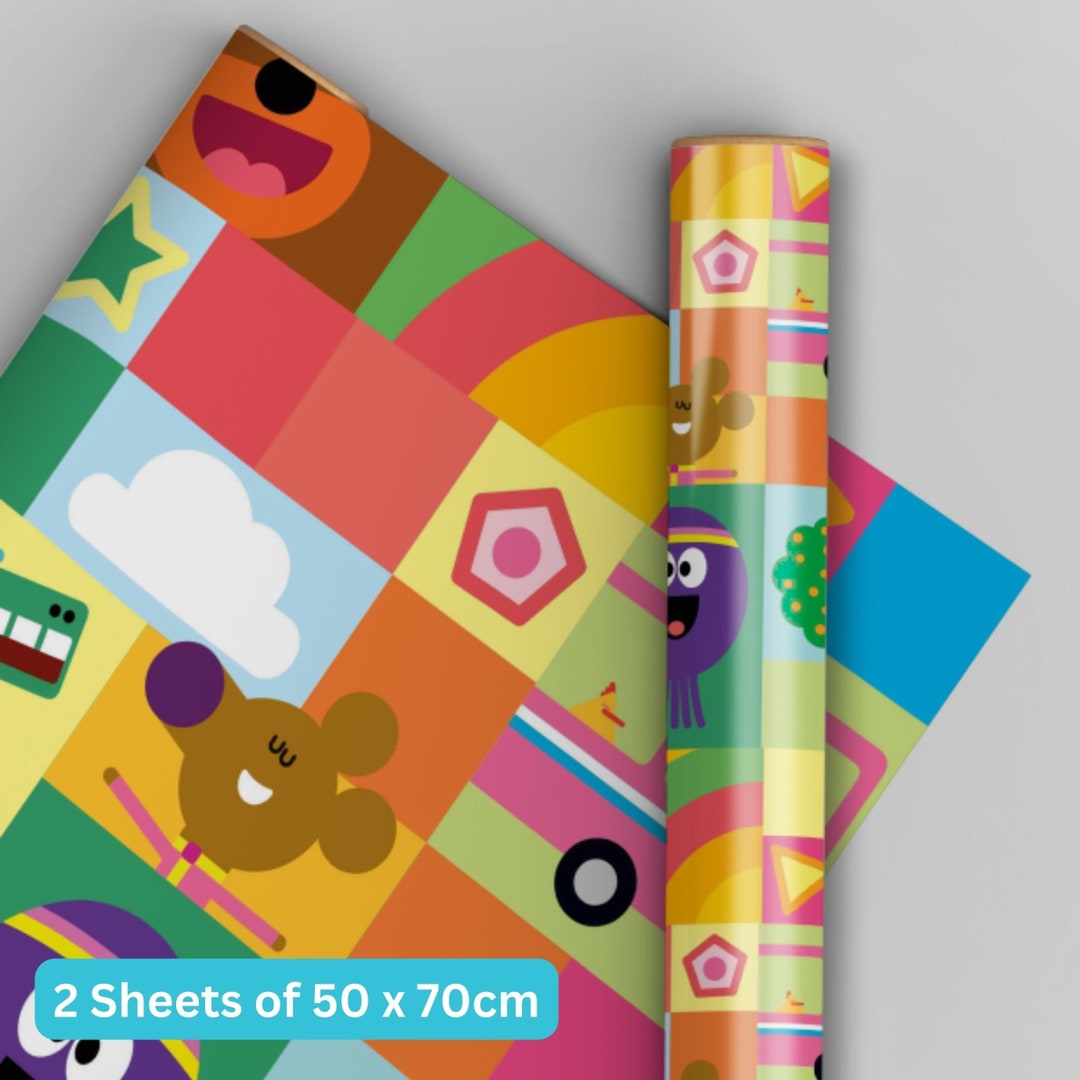 Hey Duggee Colourful Birthday Wrapping Paper 2 Sheets and 2 Tags Gift ...