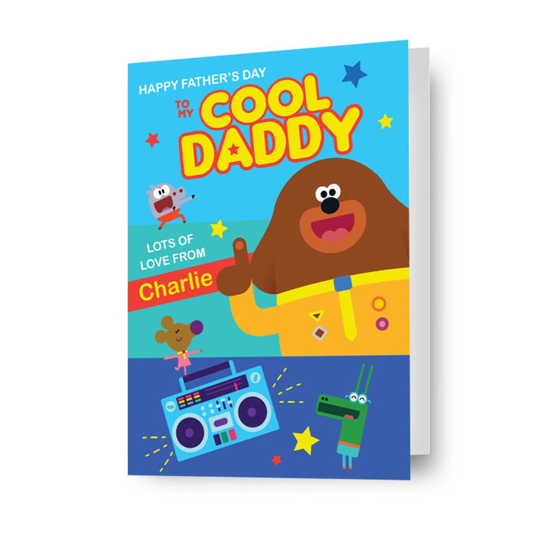Hey Duggee Personalised Name cool Daddy Father's Day Card Sustainably ...